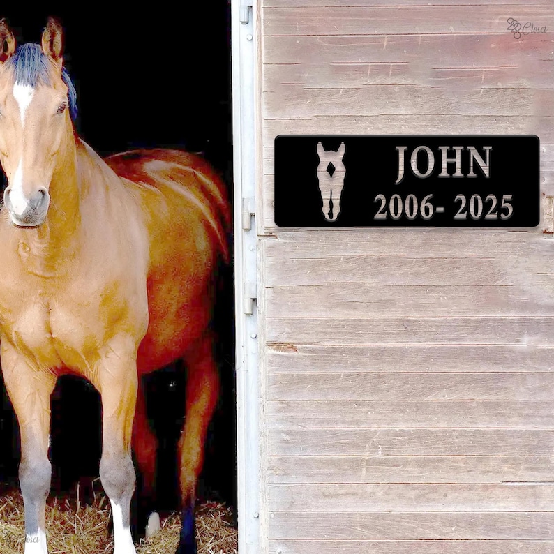 Custom Horse Name Metal Sign, Personalized Horse Name Plate, Custom ...
