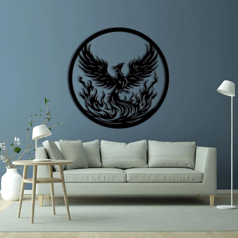 Phoenix Metal Sign Wall Art, Phoenix Wall Decoration, Phoenix Decor ...