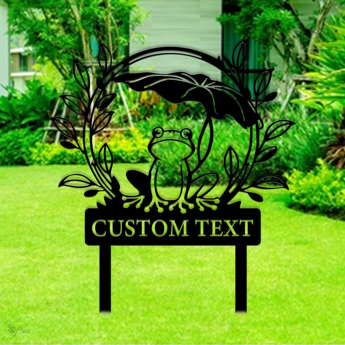 Personalized Frogs Memorial Garden Stake, Frogs Garden Sign, Frog Metal ...