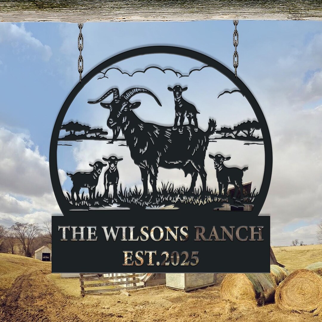 Custom Goat Farm Sign, Goat Ranch Metal Sign, Goat Sign, Goat Metal ...