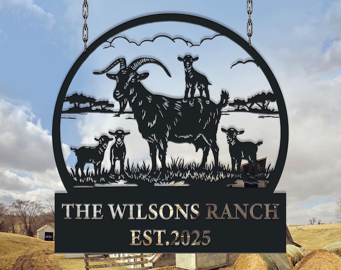 Custom Goat Metal Sign, Goat Metal Wall Art, Goat Farm Sign ...