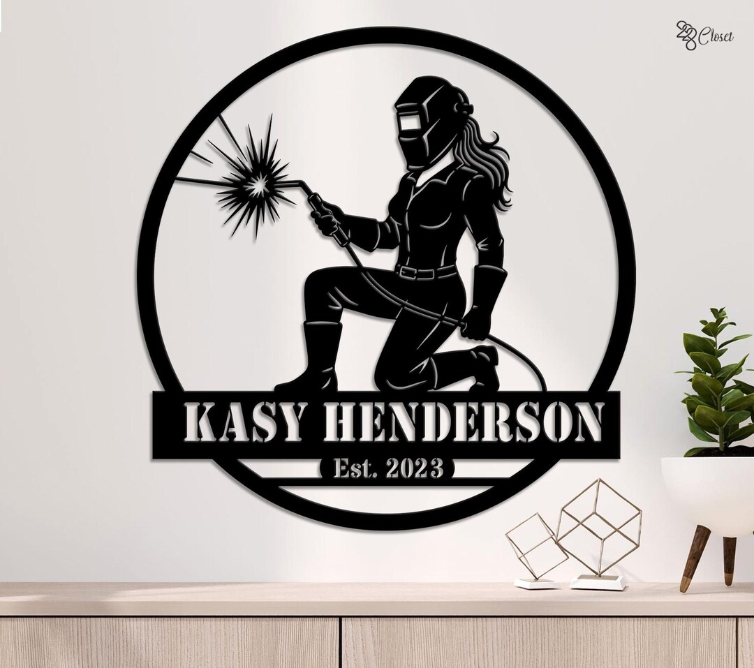 Custom Female Welder Metal Sign, Welding Gift, Personalized Welding Metal, Welder Birthday Gift ...