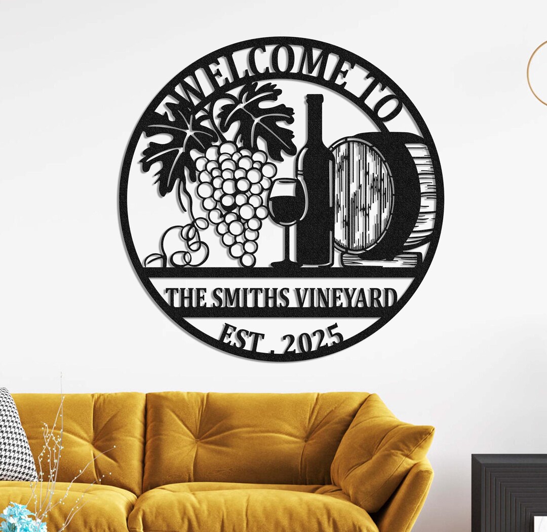 Personalized Grape Vineyard Sign, Wine Bar Metal Sign,custom Grape Farm ...