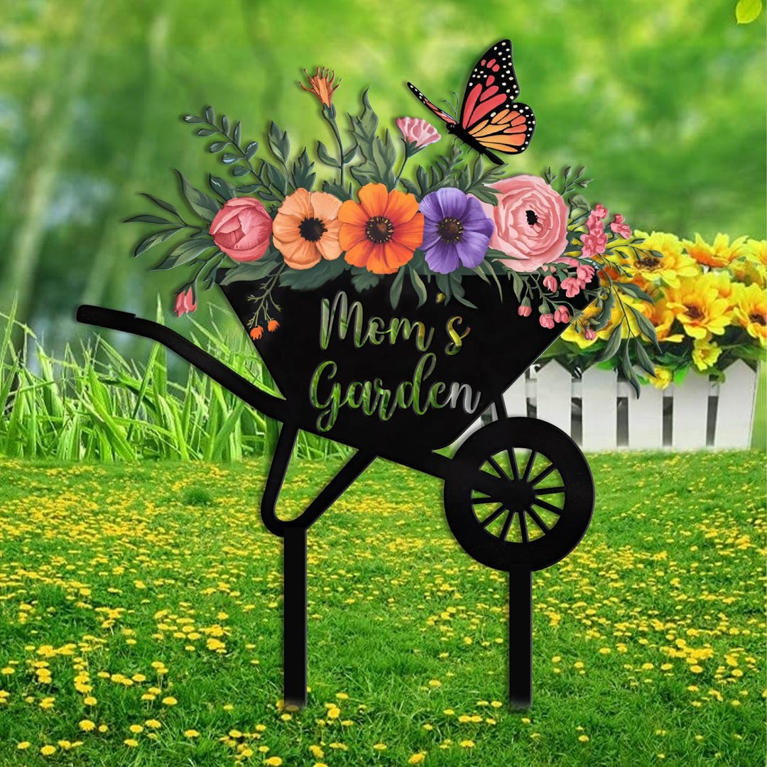 Personalized Garden Sign With Stake, Custom Garden Name Sign,outdoor ...