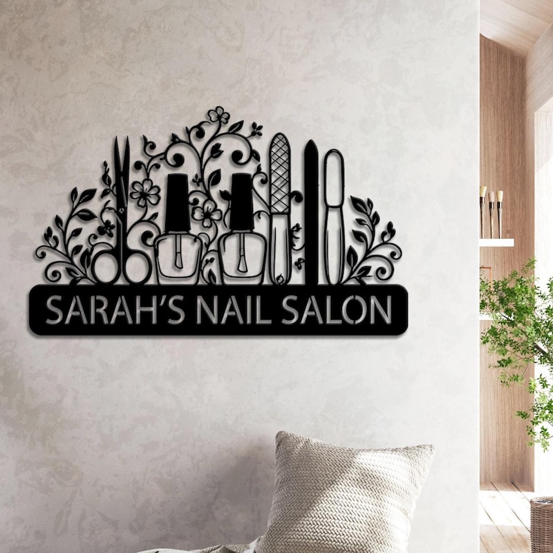 Nail Salon Decor Blue - Etsy