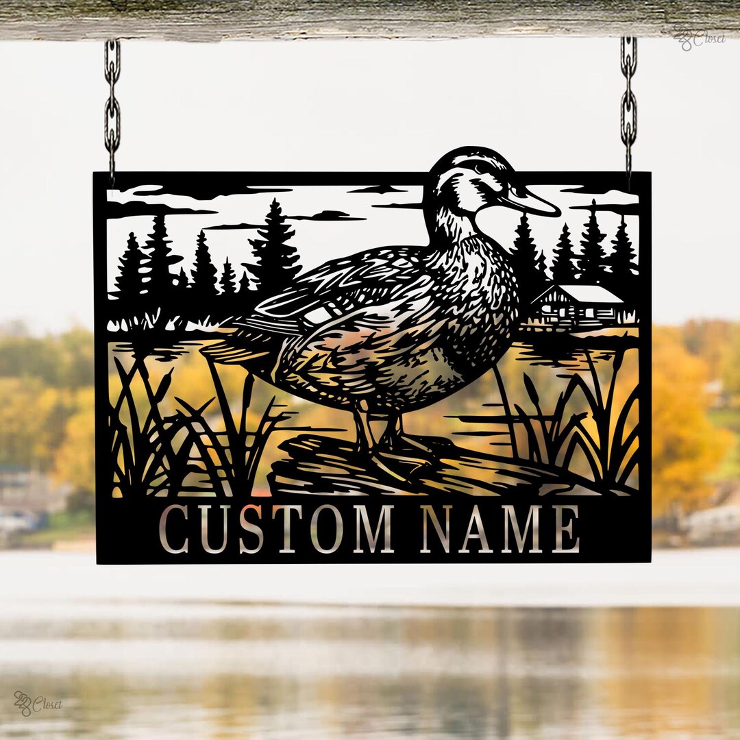 Custom Duck Cabin Sign, Hunting Lodge Art, Nature Lover Gift ...