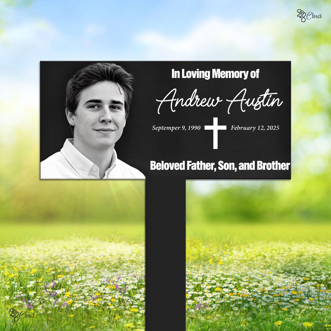 Personalized Photo Grave Marker, Photo Memorial Sign, Outdoor Sign ...