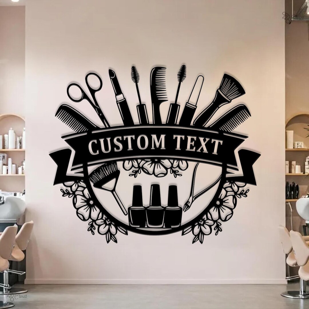 Custom Hair Salon Metal Sign, Hair and Nail Salon Decor, Personalized ...