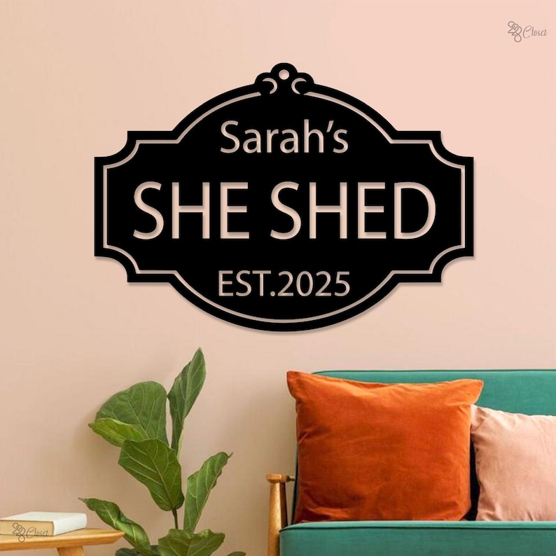 Personalized She Shed Metal Sign With LED Lights, Craft Room Decor ...