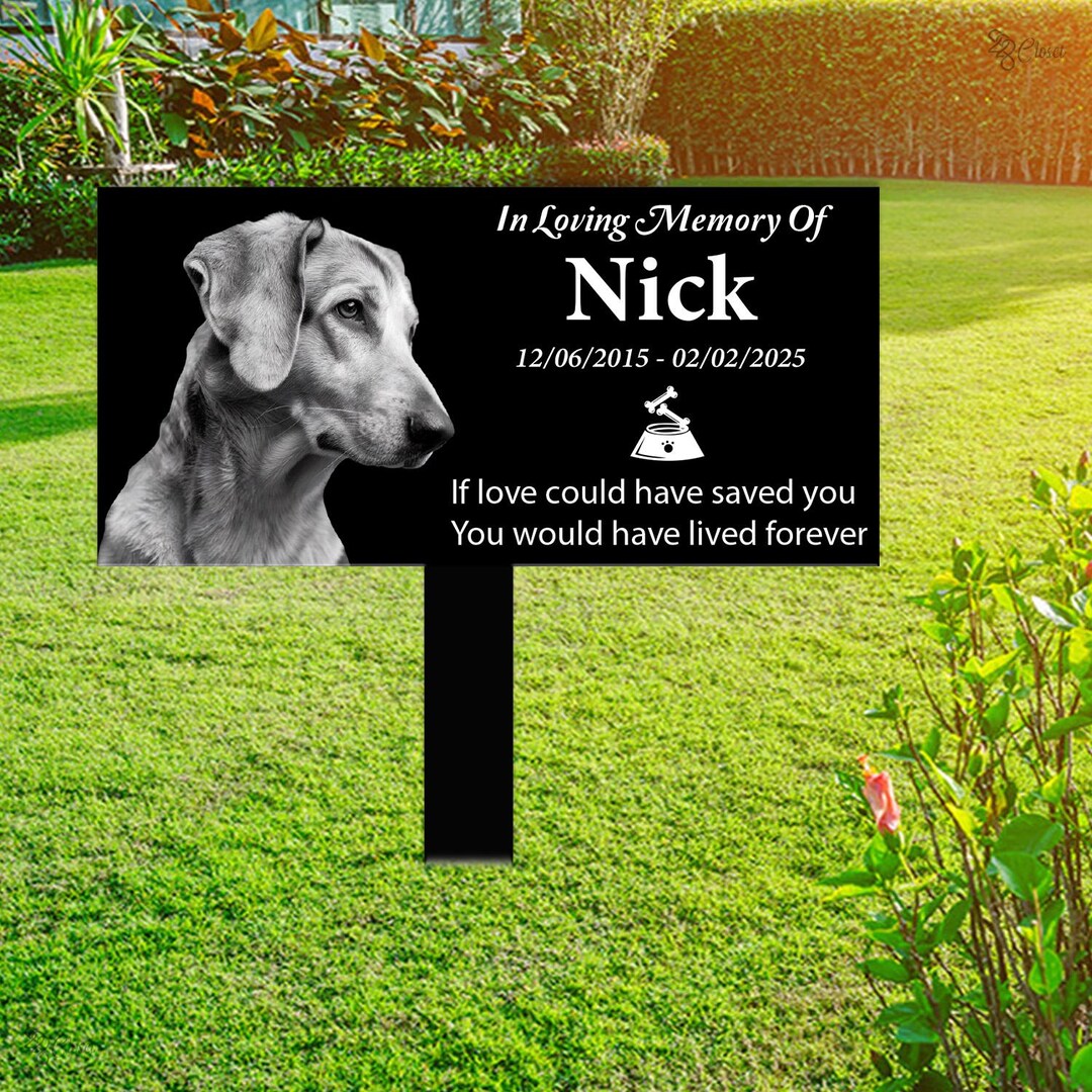 Custom Pet Memorial Sign Dog Remembrance Stake Pet Memorial Plaque ...