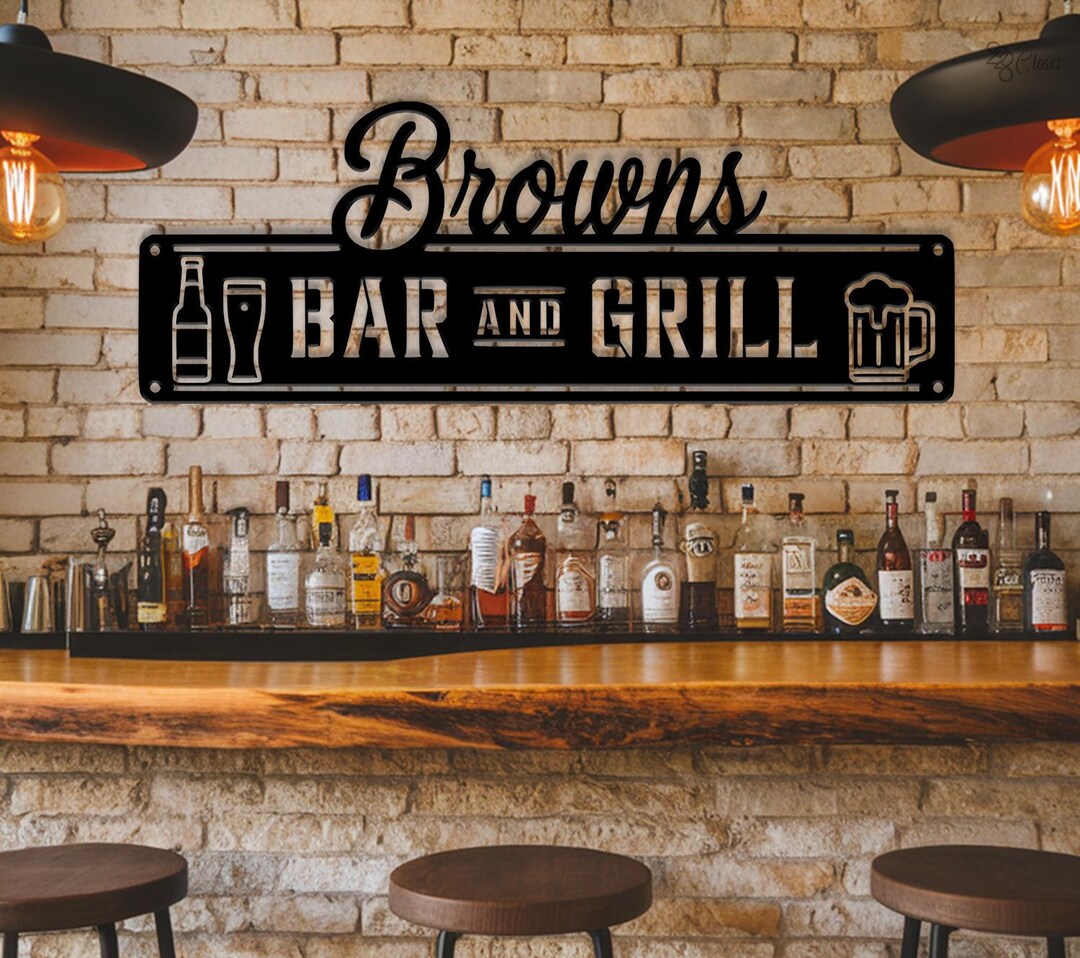 Personalized Metal BBQ Sign; Metal Barbecue Sign; Metal Bar and Grill ...