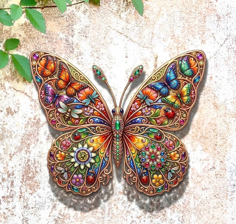 Colorful Butterfly Wall Art, Boho Garden Butterfly Decor, Vibrant ...