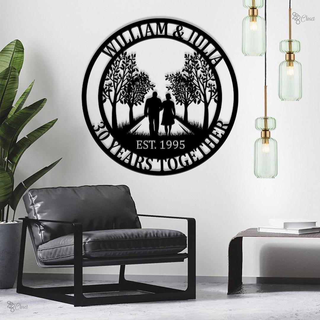 Personalized Wedding Metal Sign, Custom Anniversary Metal Sign, Home ...