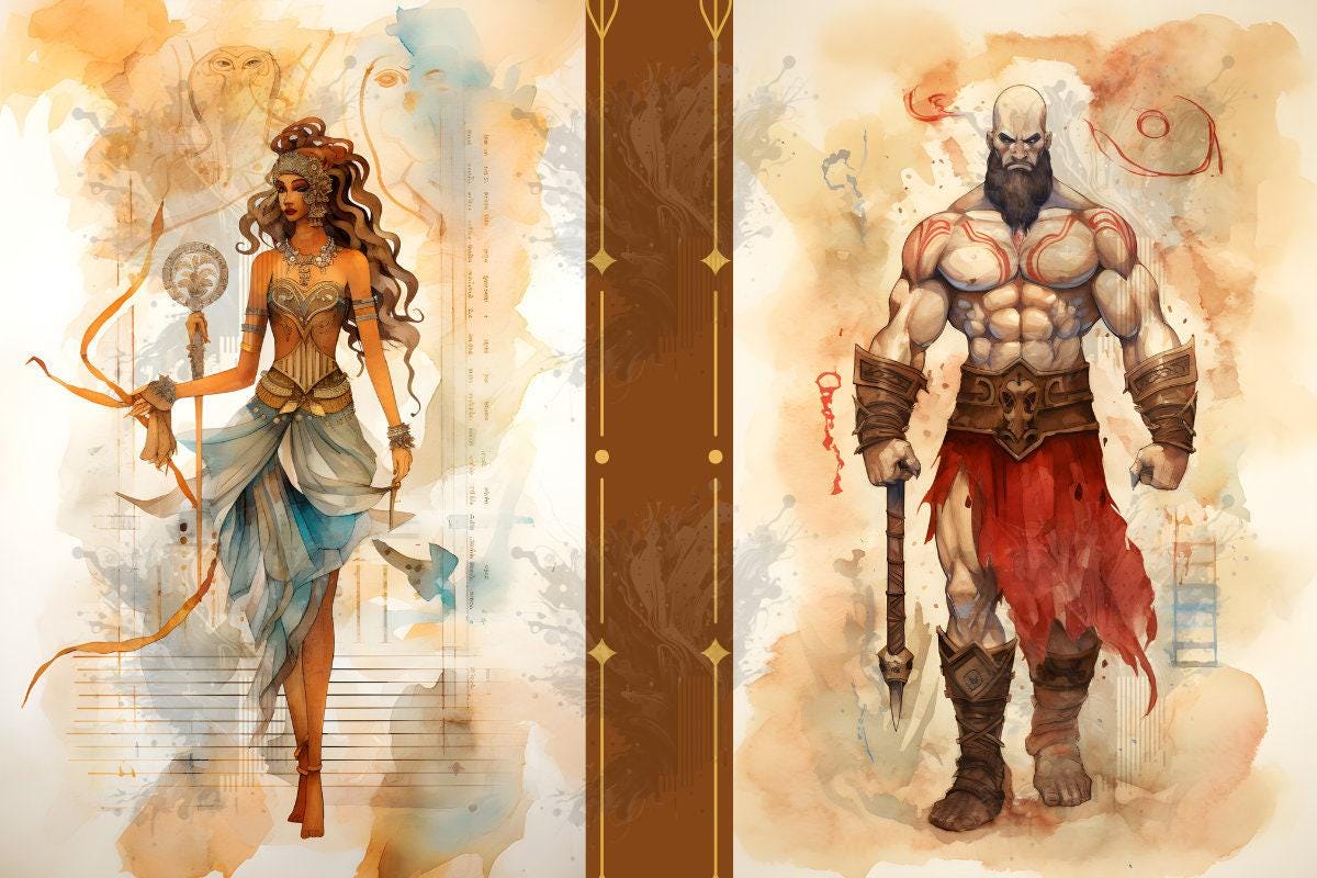 Mythical Greek Gods Digital Paper Pack | Gods, Goddesses, and Legends ...