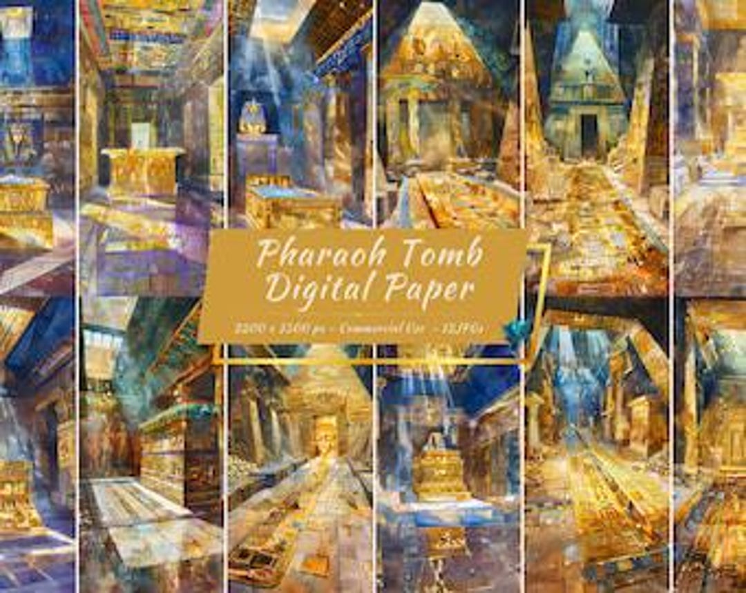 Egyptian Pharaoh Tombs Digital Paper Collection | Ancient Tombs Made of ...
