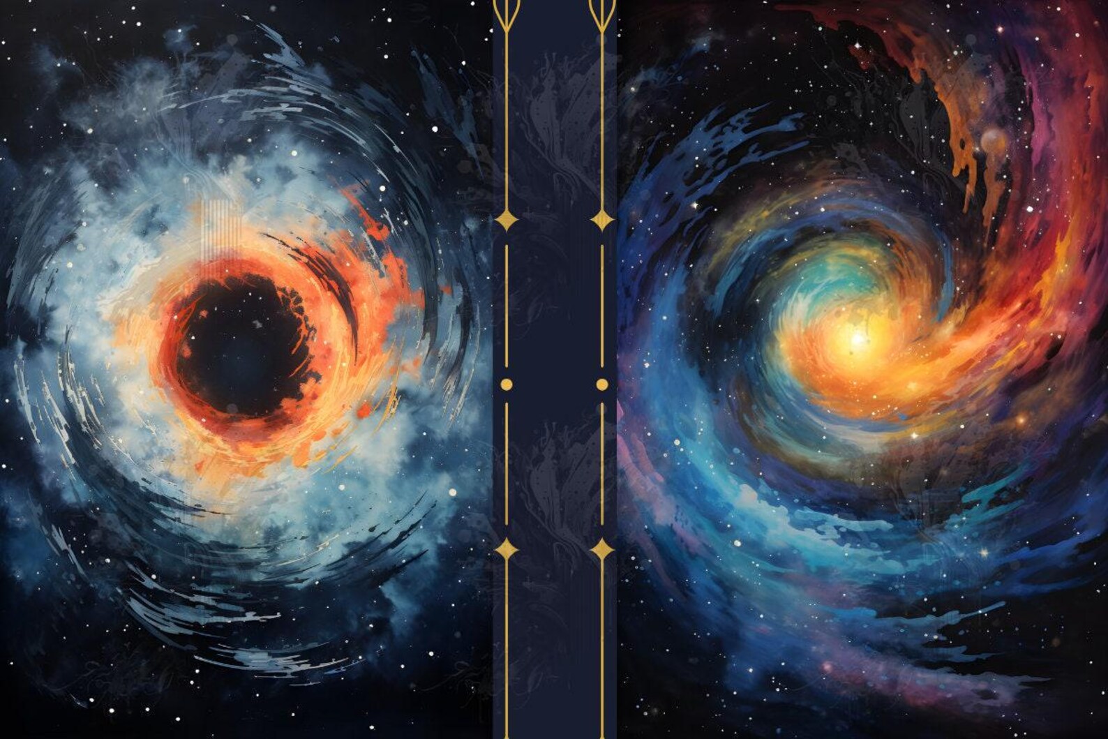 Celestial Black Hole, Wormhole Digital Paper Pack | Galaxy, Outer Space ...