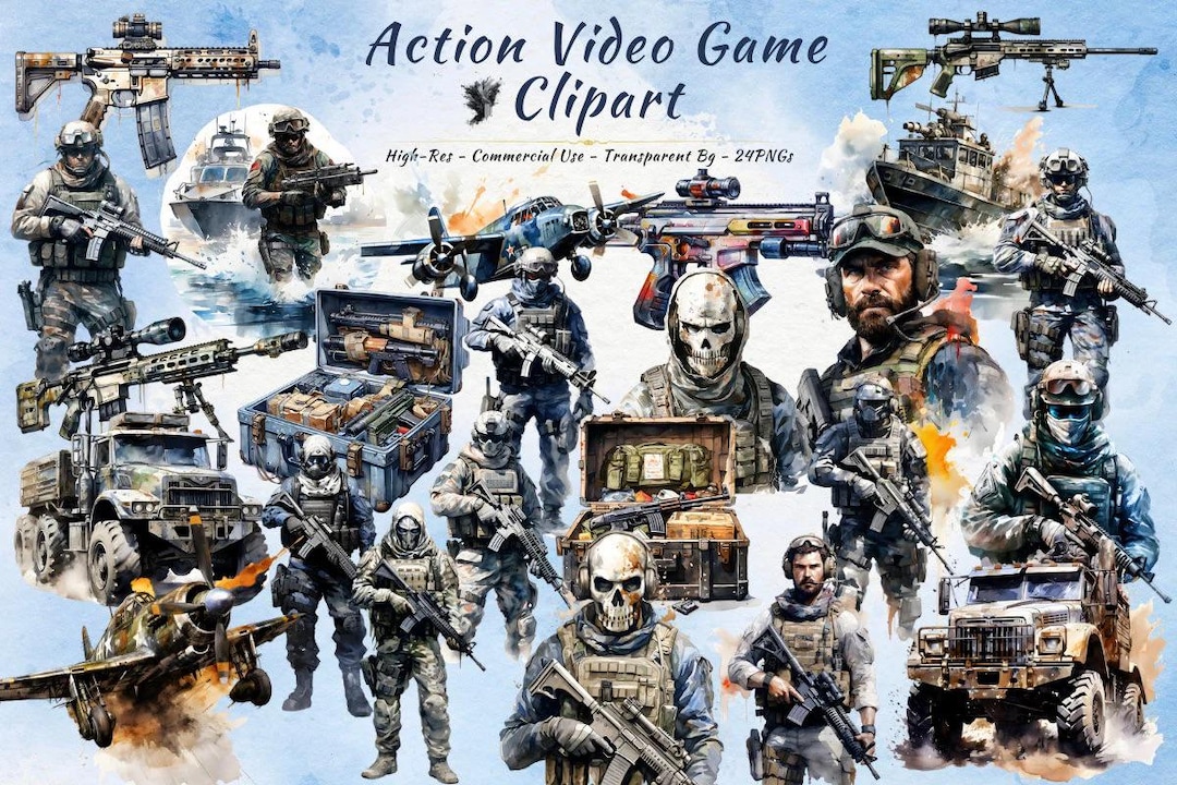 Action Video Game PNG Clipart Collection | Characters, Weapons ...