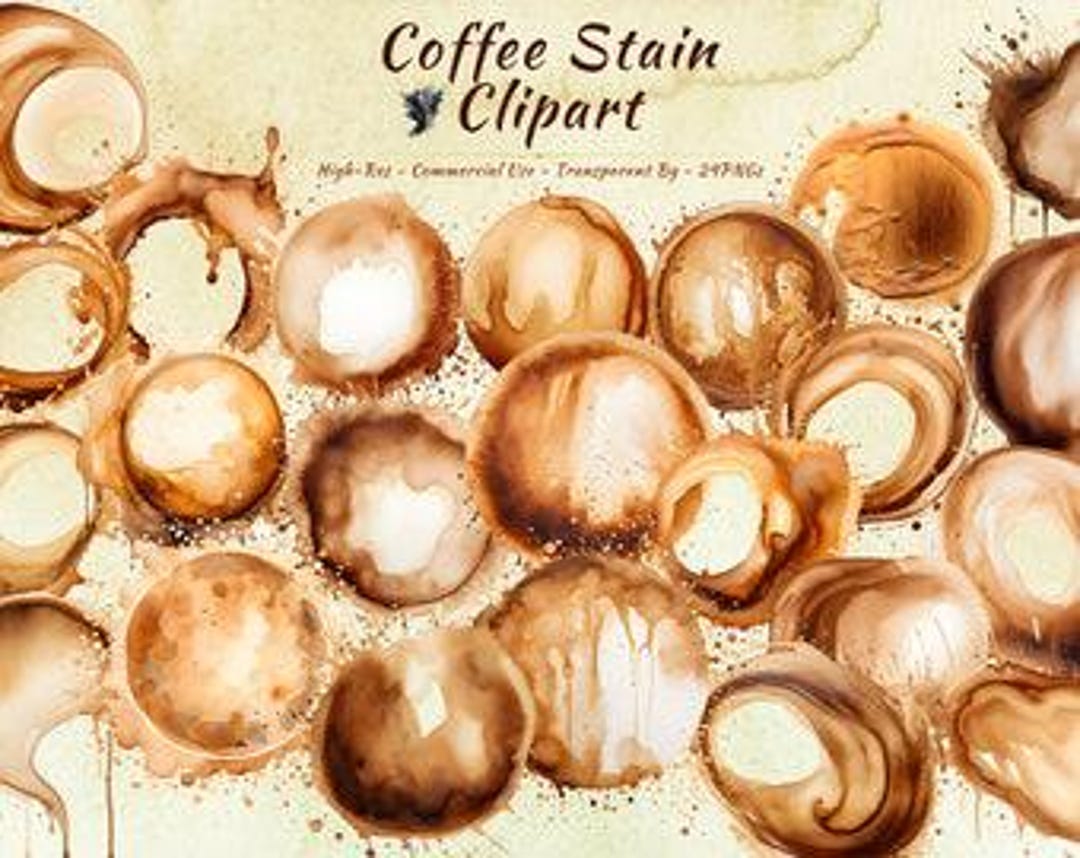 Coffee Stain Clipart Collection | Coffee and Espresso Ring Overlays - Etsy