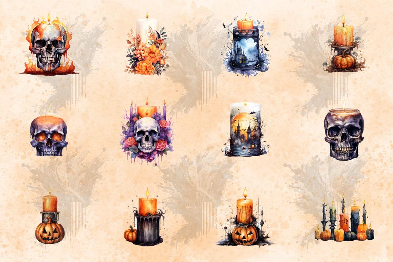 Halloween Candle PNG Clipart Collection | Spooky Season, Skull, Pumpkin ...