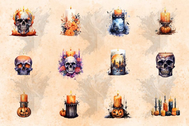 Halloween Candle PNG Clipart Collection | Spooky Season, Skull, Pumpkin ...