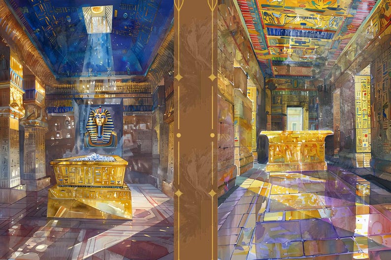 Egyptian Pharaoh Tombs Digital Paper Collection | Ancient Tombs Made of ...