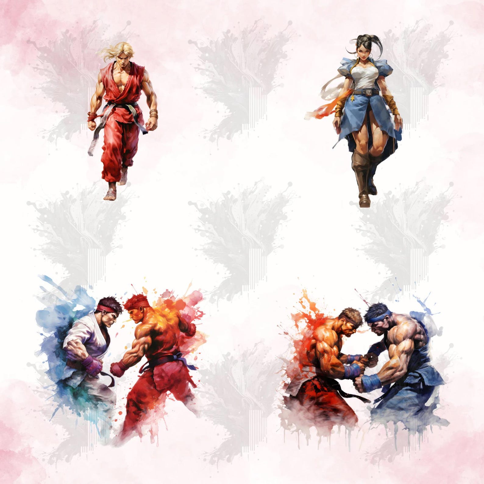 Legendary Fighting Video Game Clipart Collection | Iconic Fighters ...