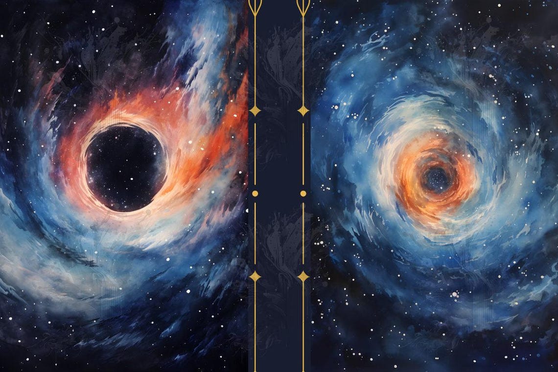 Celestial Black Hole, Wormhole Digital Paper Pack | Galaxy, Outer Space ...
