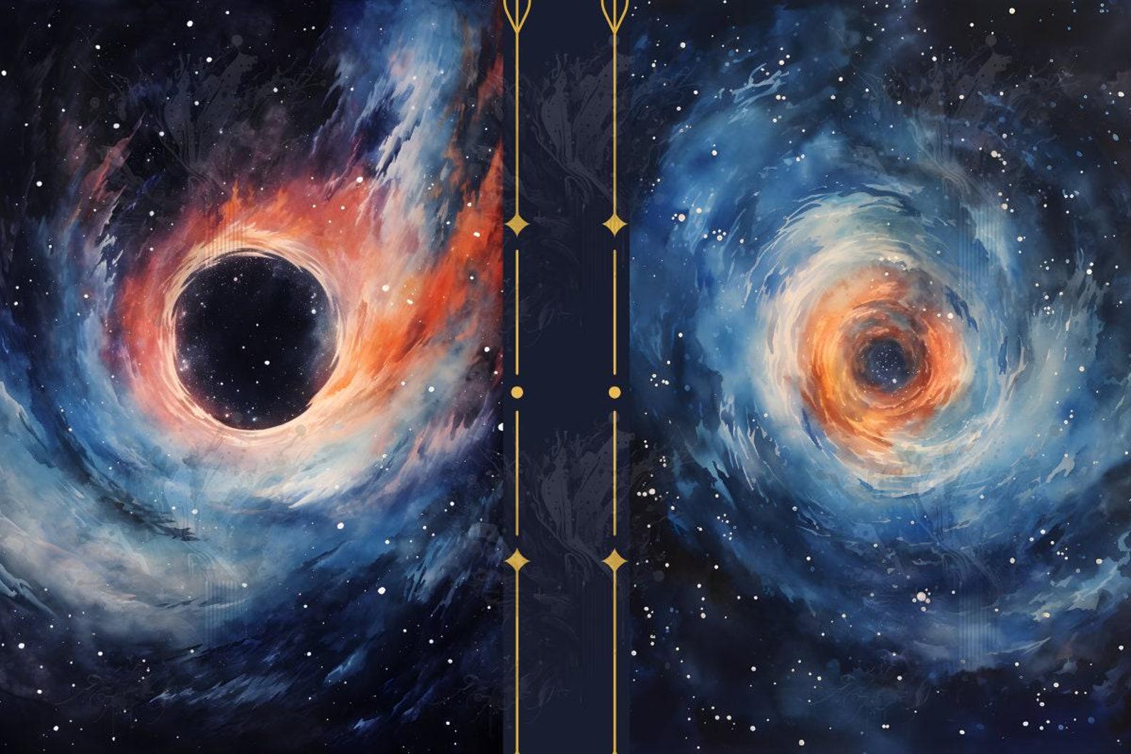 Celestial Black Hole, Wormhole Digital Paper Pack | Galaxy, Outer Space ...