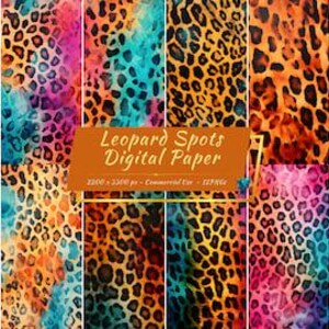 Leopard Spots and Leather Patterns Digital Paper Pack | Exotic Animal ...