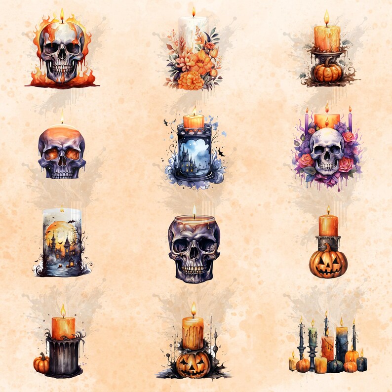 Halloween Candle PNG Clipart Collection | Spooky Season, Skull, Pumpkin ...