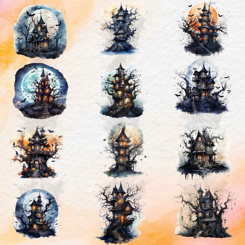 Haunted Halloween Houses PNG Clipart Collection Witch House, Spooky ...