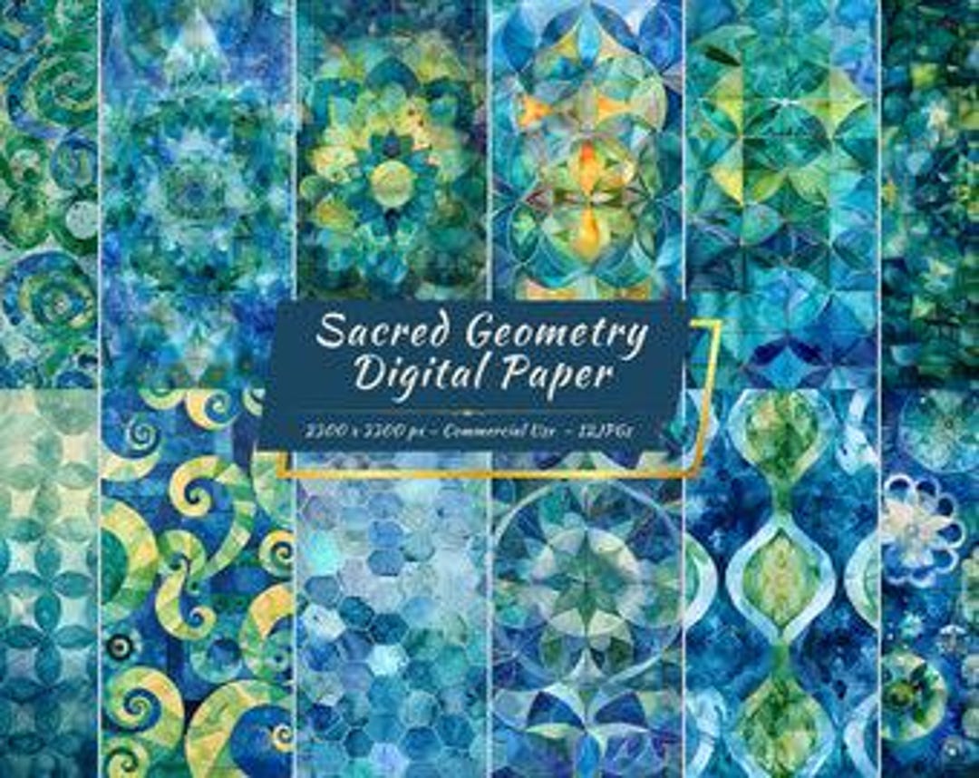 Sacred Geometry Digital Paper Collection | Mosaic and Stained Glass ...
