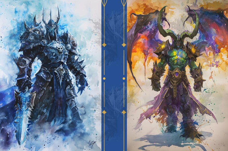 Warcraft Game Digital Paper Collection: Epic Character Backgrounds - Etsy