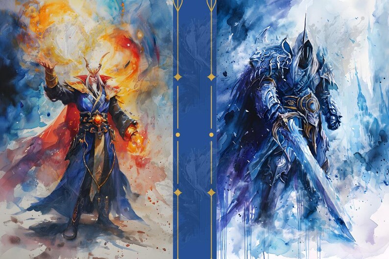 Warcraft Game Digital Paper Collection: Epic Character Backgrounds - Etsy