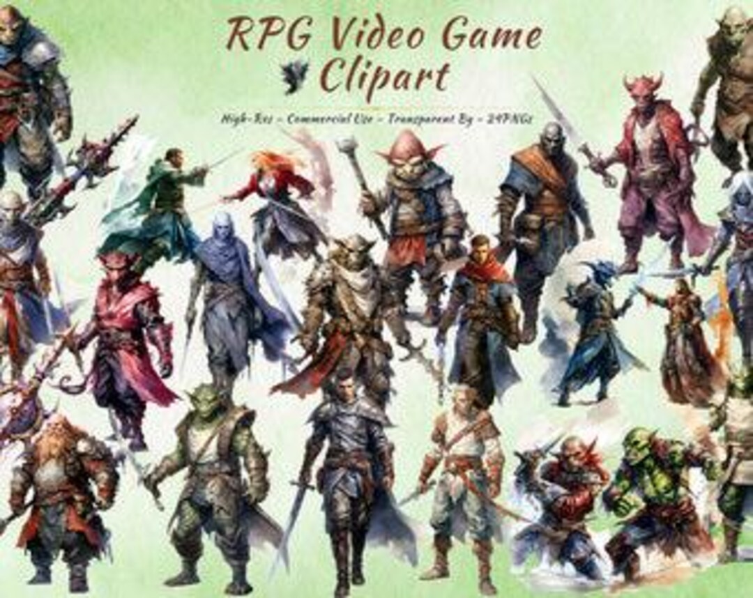 RPG Video Game Clipart Collection Characters From Different Races in ...