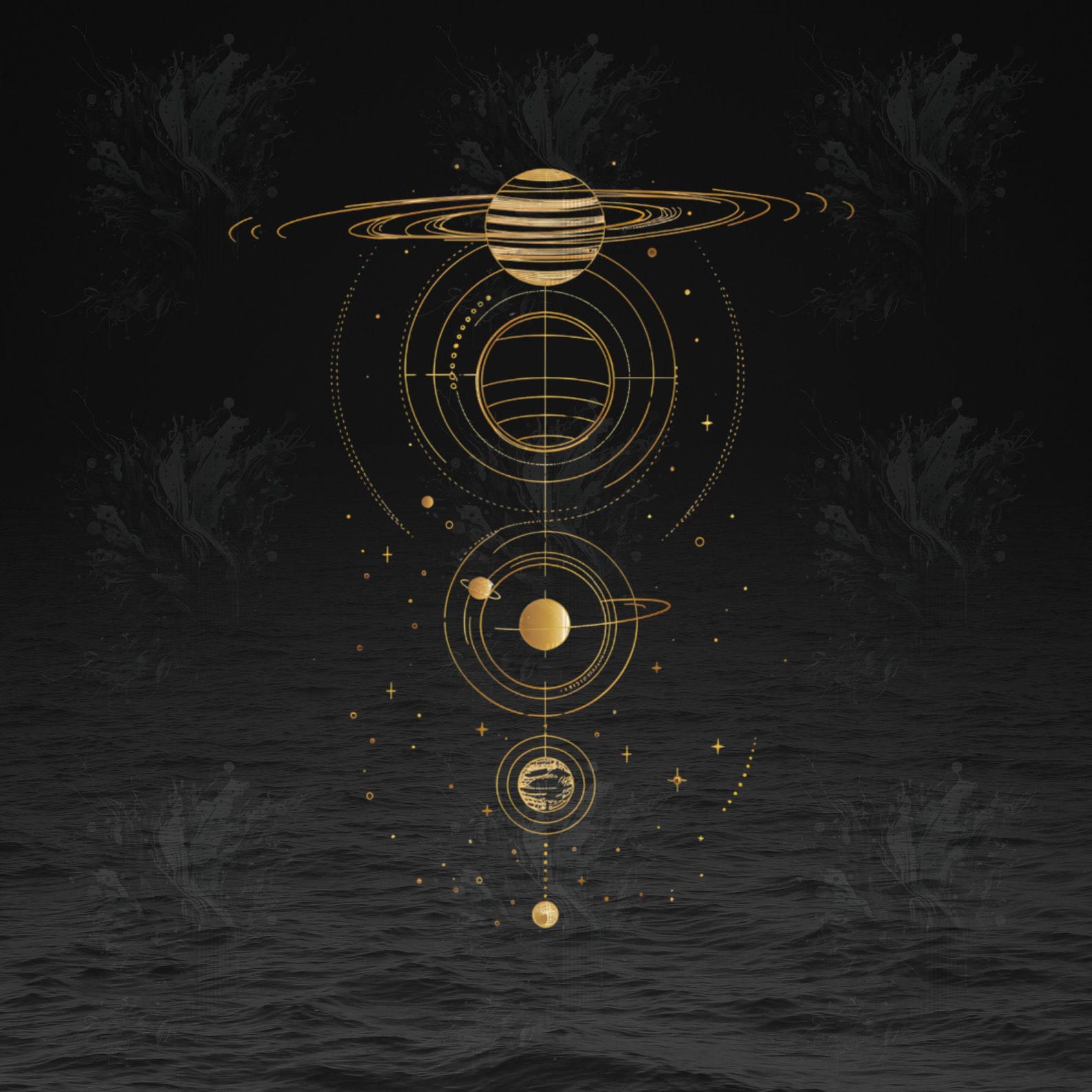 Gold Celestial Overlays | Transparent Solar System PNG Collection - Etsy