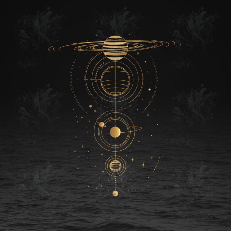 Gold Celestial Overlays | Transparent Solar System PNG Collection - Etsy
