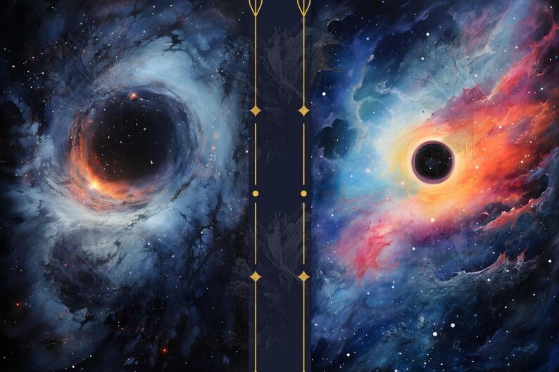 Celestial Black Hole, Wormhole Digital Paper Pack | Galaxy, Outer Space ...