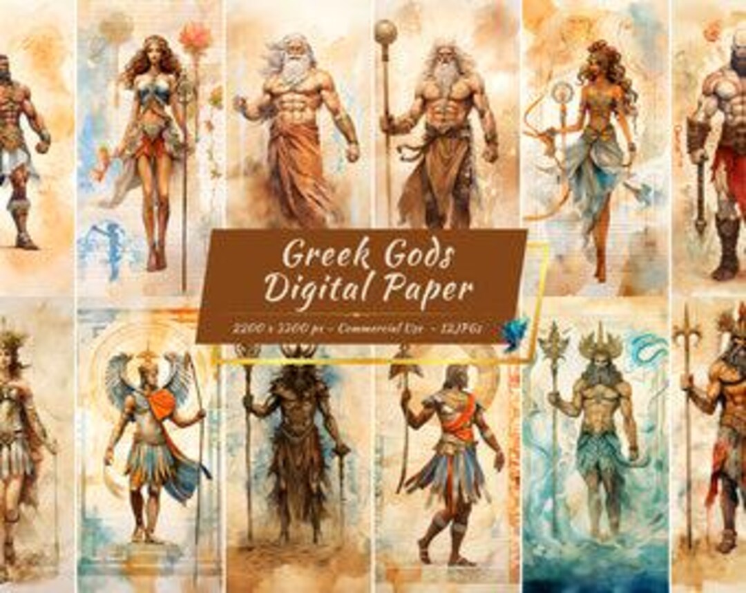 Mythical Greek Gods Digital Paper Pack | Gods, Goddesses, and Legends ...