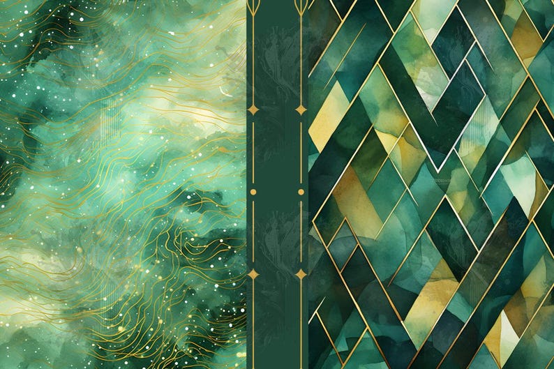 Green Glitter Digital Paper Pack | Glamorous Luxury Green Backgrounds ...