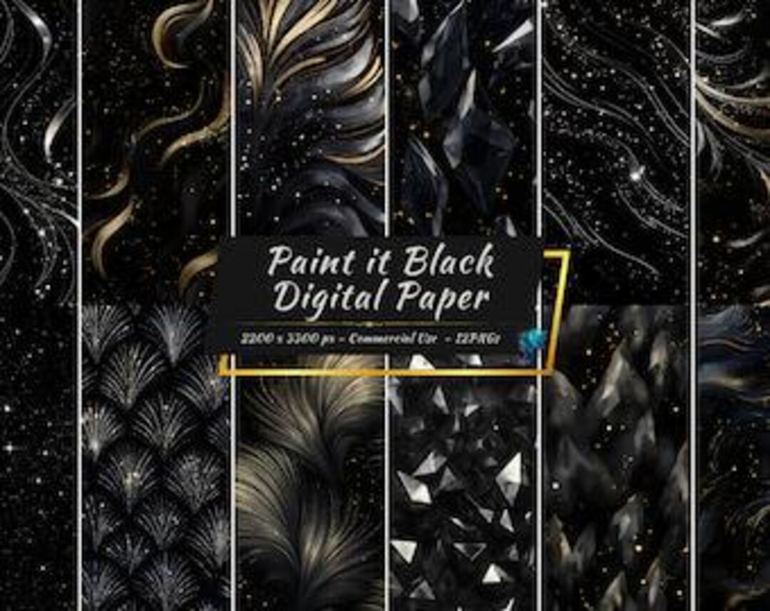 Black Glitter Digital Paper Pack | Glamorous Luxury Black Backgrounds ...