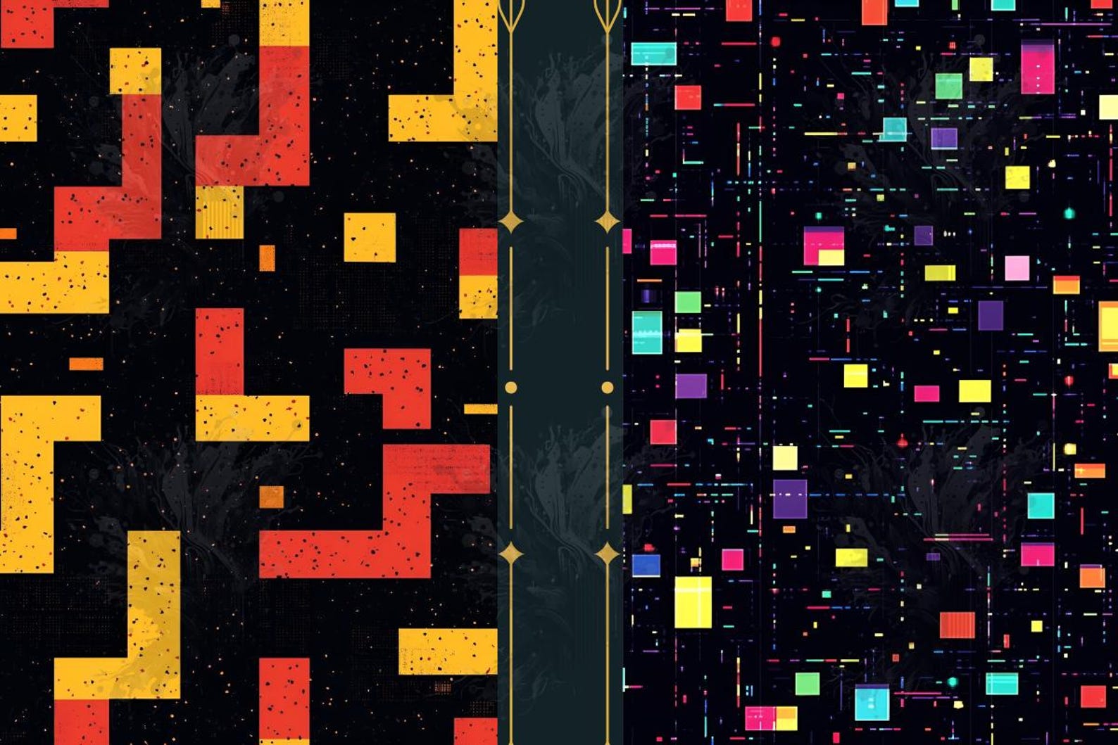 Retro 8-bit Video Game Digital Paper | Pixel Art Game Backgrounds | 12 ...