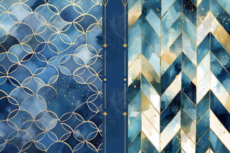 Elegant Blue Glitter Digital Paper Pack | Glamorous Luxury Blue ...