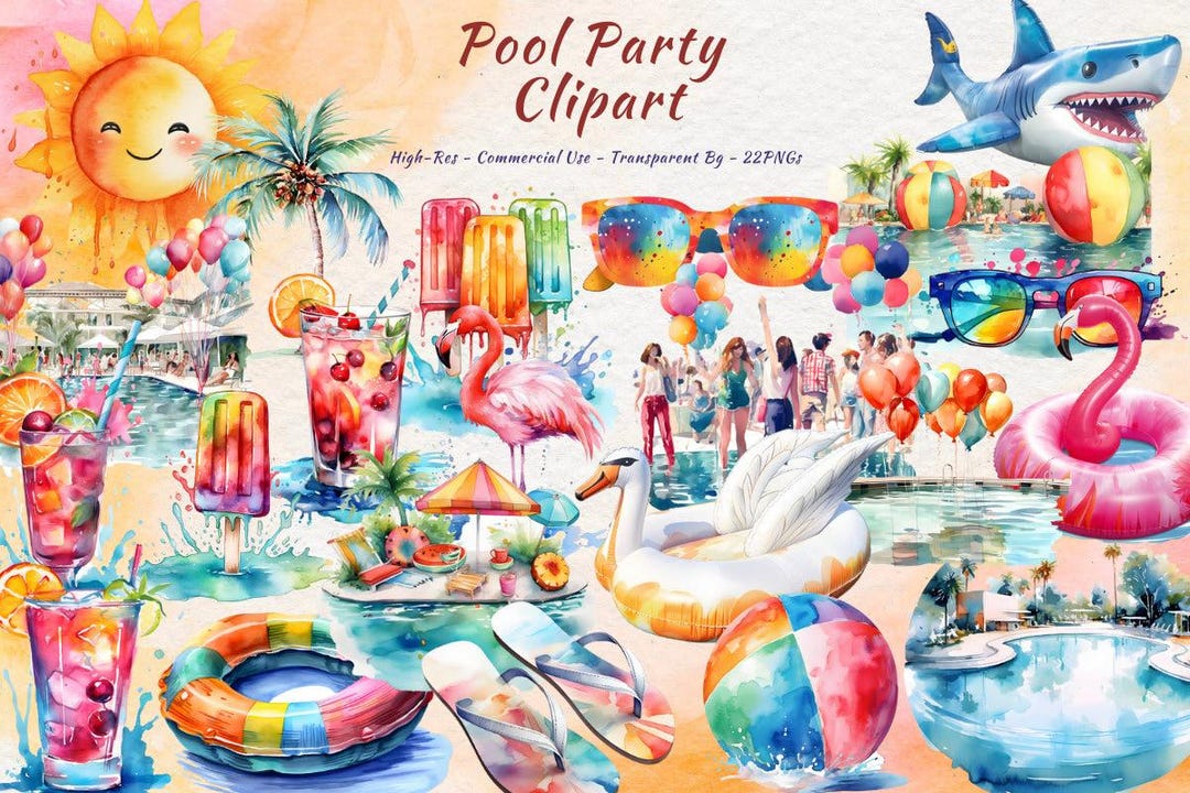 Summer Pool Party PNG Clipart Collection | Fun, Beach Vibes, and ...