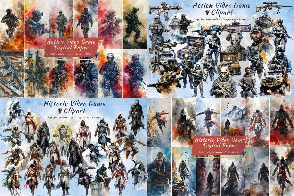 Ultimate Video Game Collection Bundle | Popular Gaming Backgrounds and ...