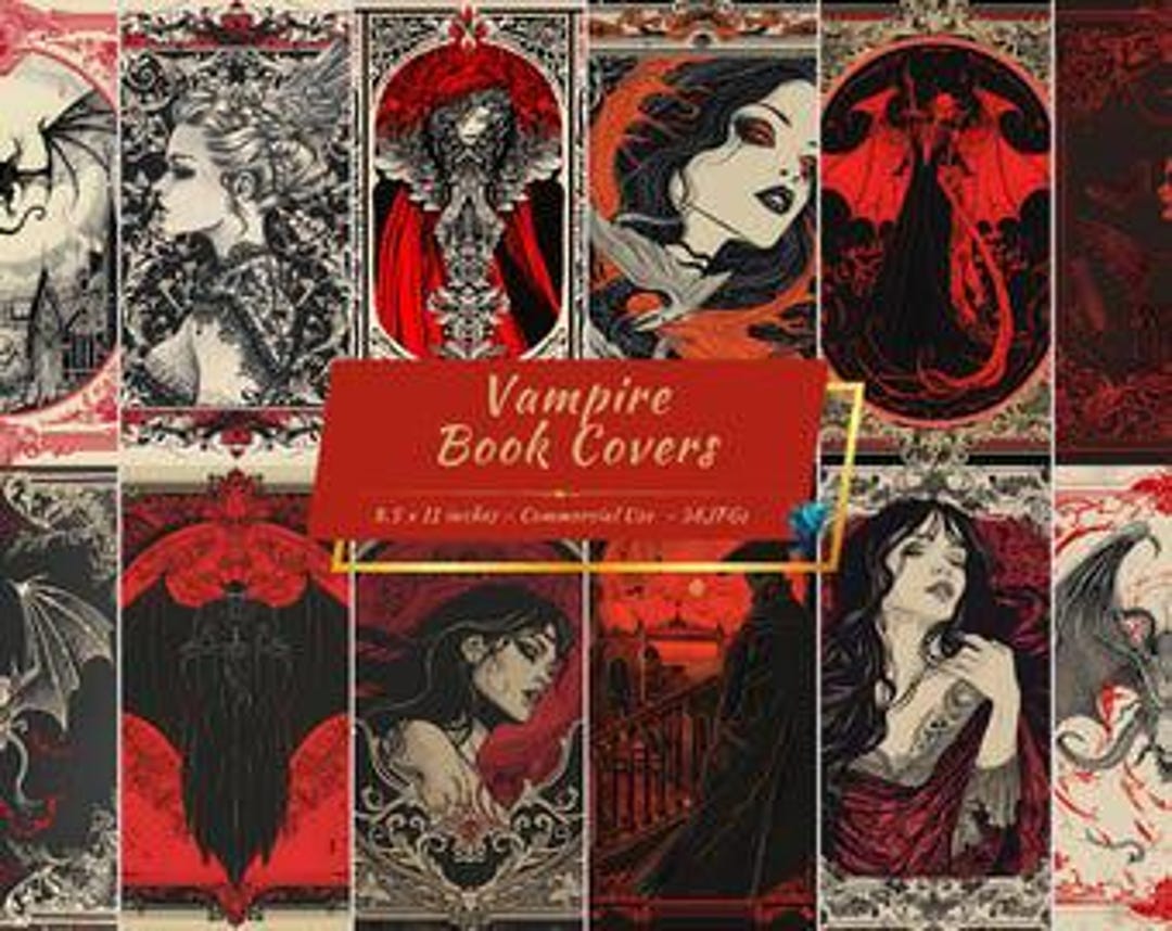 Vintage Vampire Book Covers Digital Prints | Grimoire Cover Pages and ...