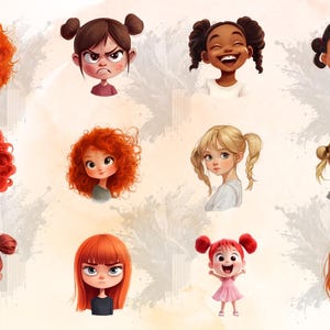 Watercolor Kids Emotions Clipart | Cute Child Faces PNG | Digital ...