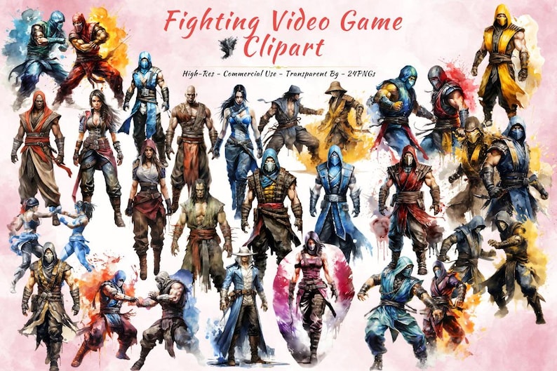 Fighting Video Game Clipart Collection | Fighters, Combat Poses and ...