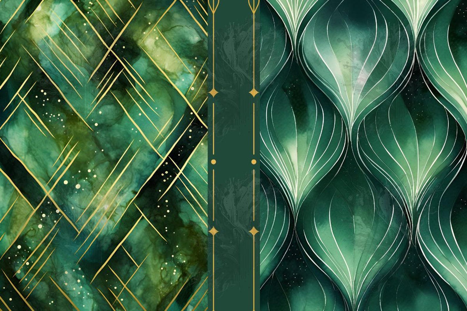 Green Glitter Digital Paper Pack | Glamorous Luxury Green Backgrounds ...