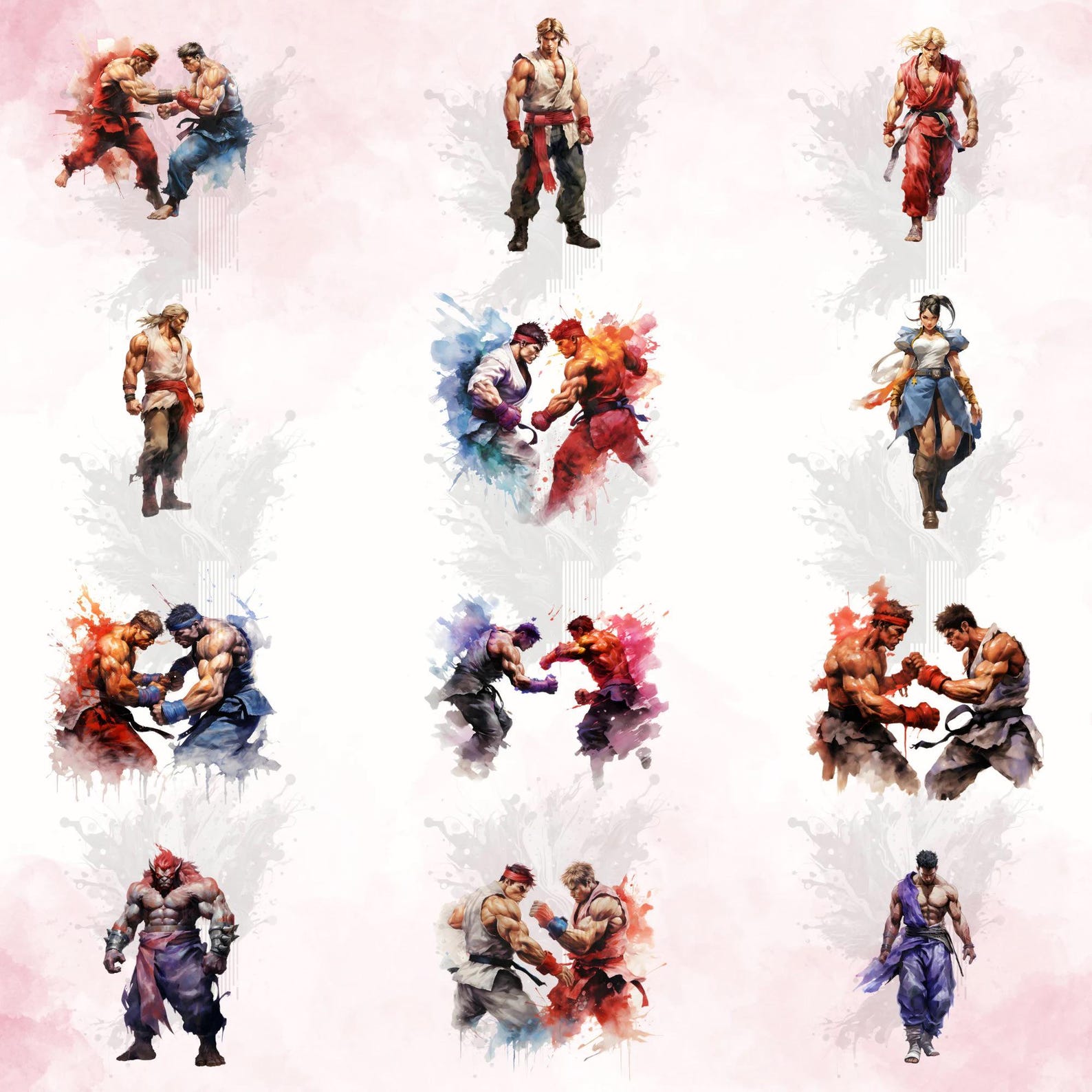 Legendary Fighting Video Game Clipart Collection | Iconic Fighters ...